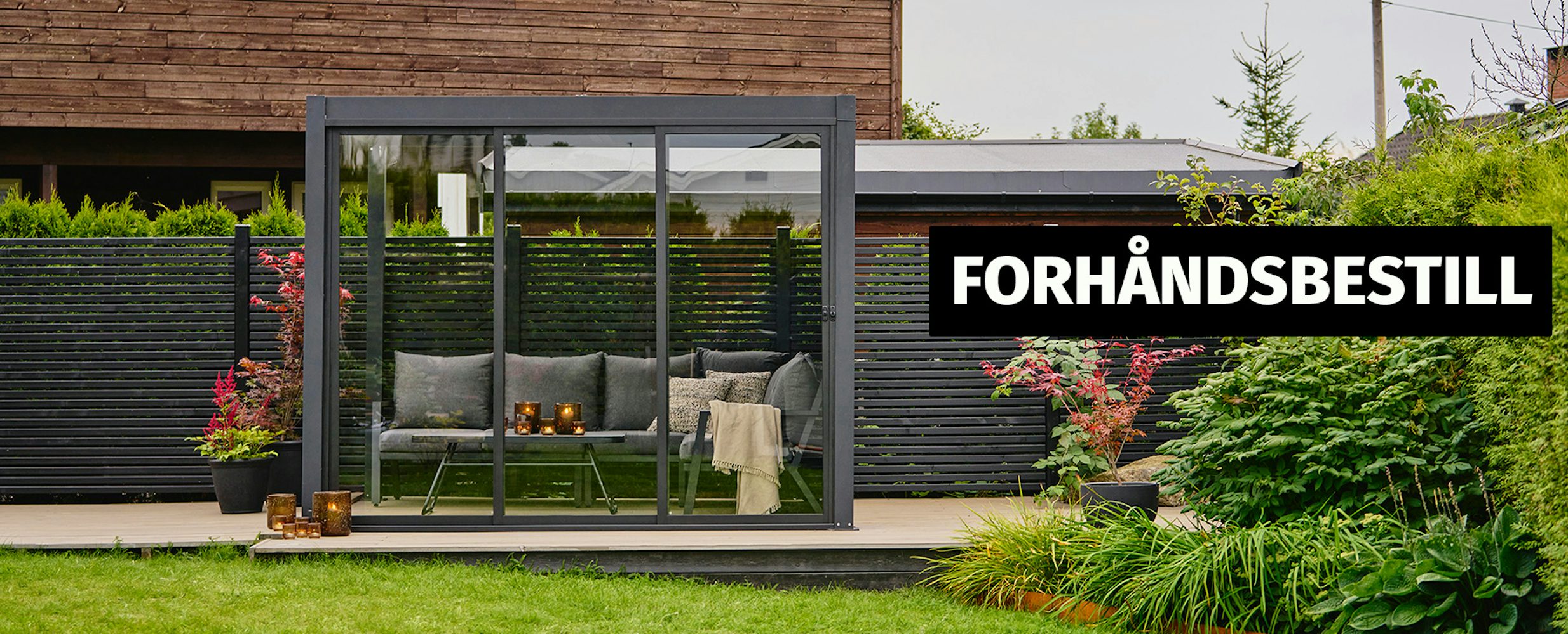 NYHET! Skyvedører i glass til din pergola Gardia